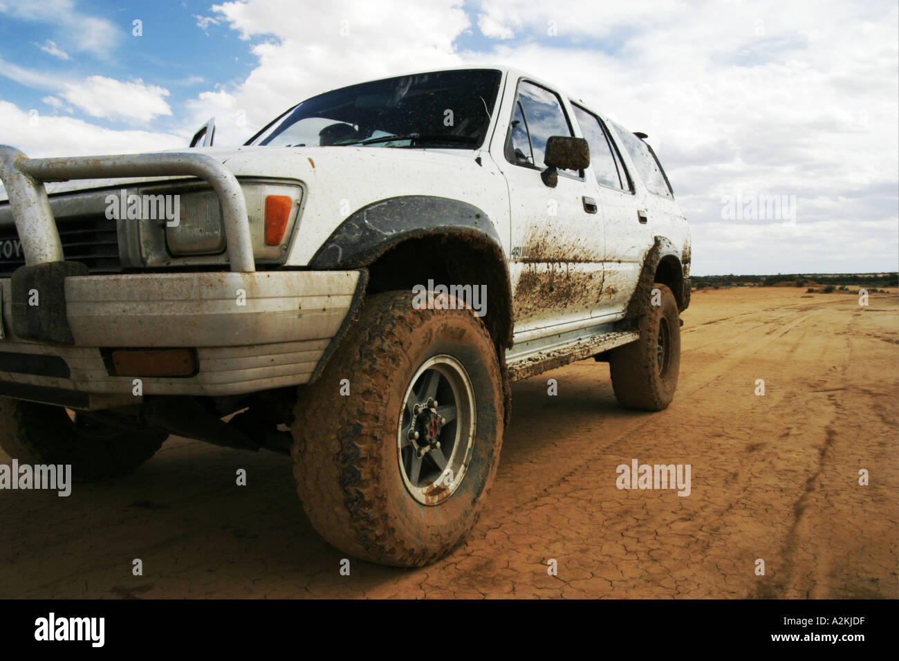 sports utility vehicle in the Australian desert south Australia Stock ...