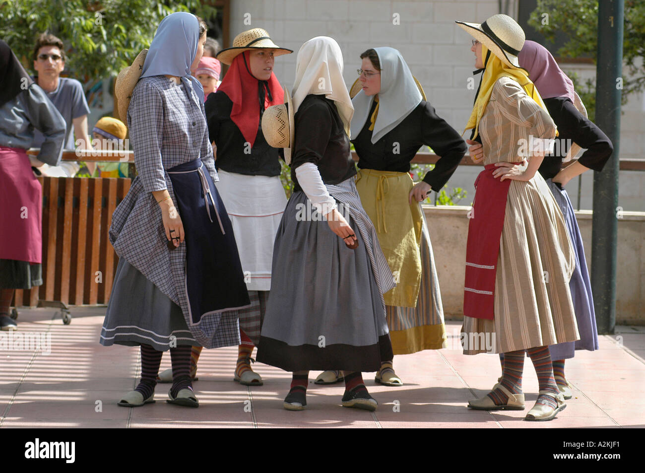 girls in traditional costumes dancing at a folk festival Stock Photo ...