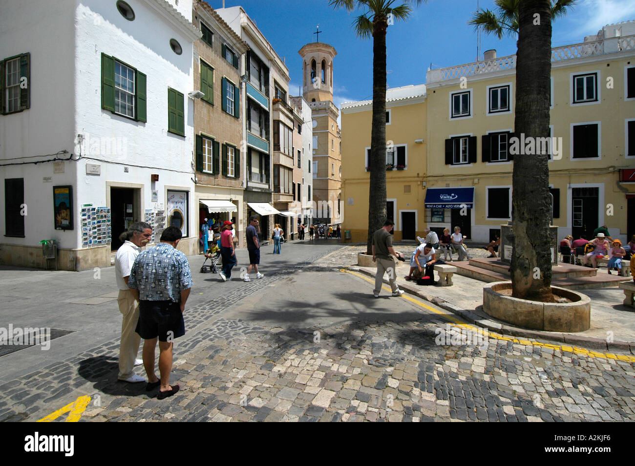 Square in the historic center of Mao or Mahon Stock Photo - Alamy