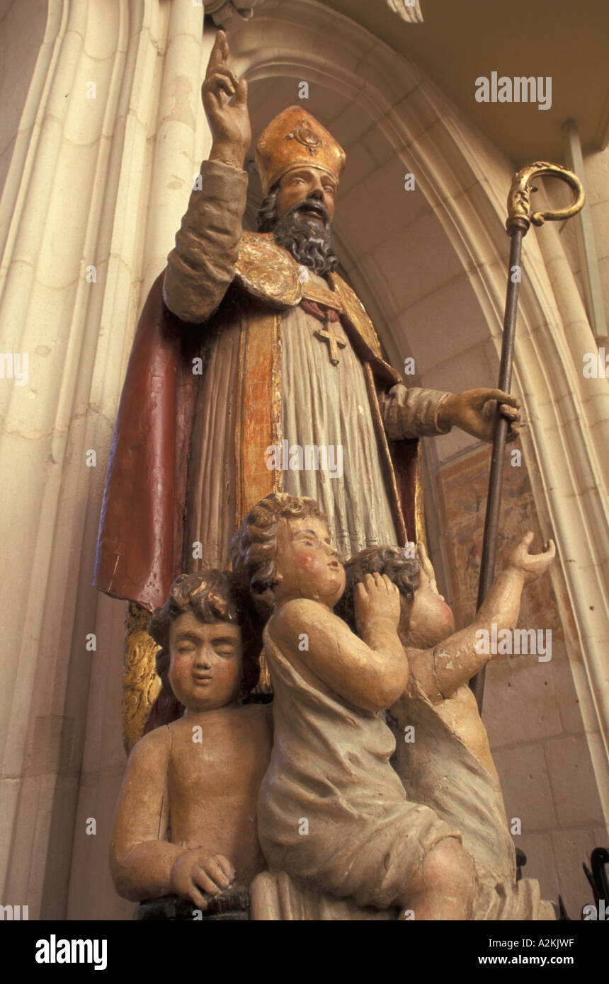 EU, France, St. Nicholas statue in Basilica of St. Nicholas De Port ...