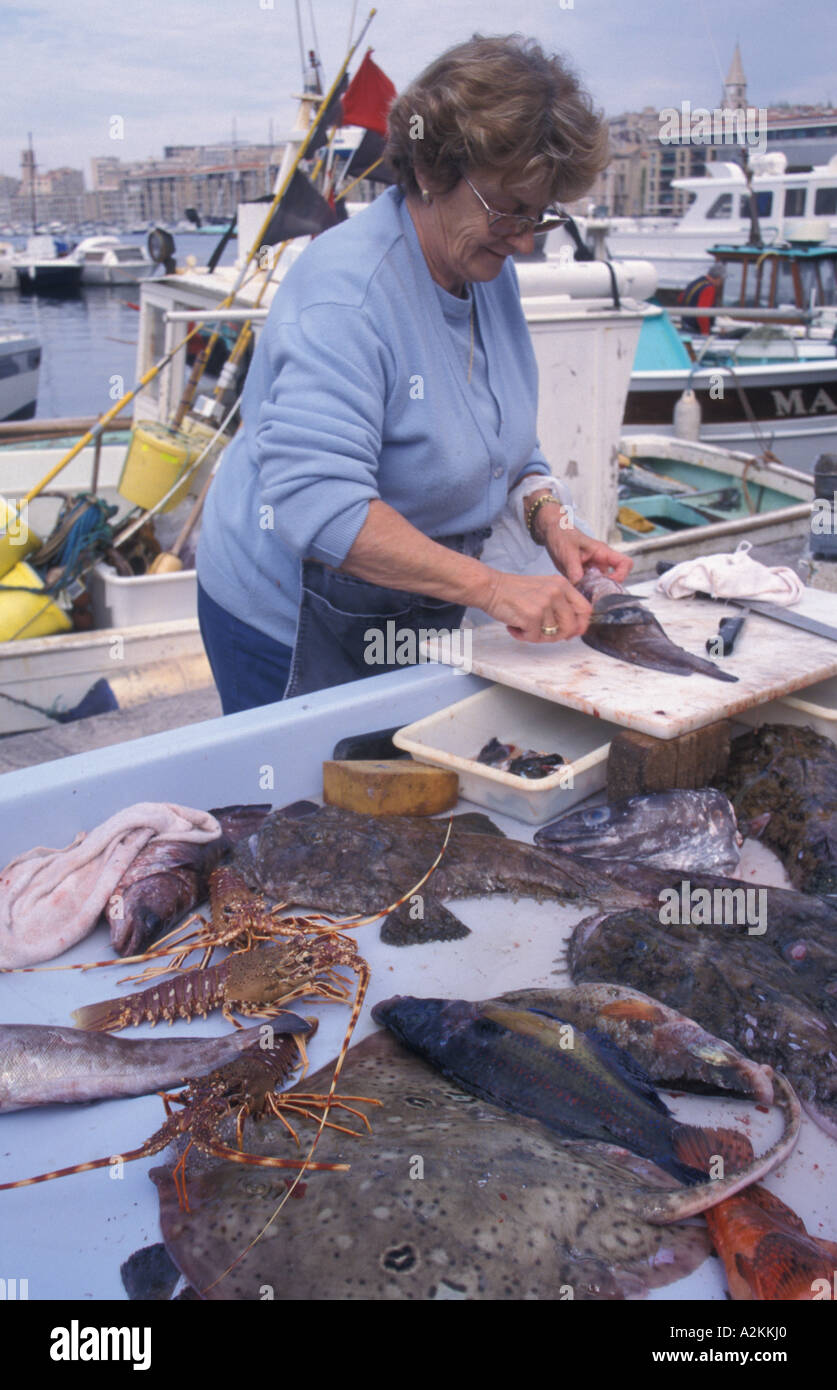 Europe, France, Marseilles, Old Port, fishmonger Stock Photo - Alamy