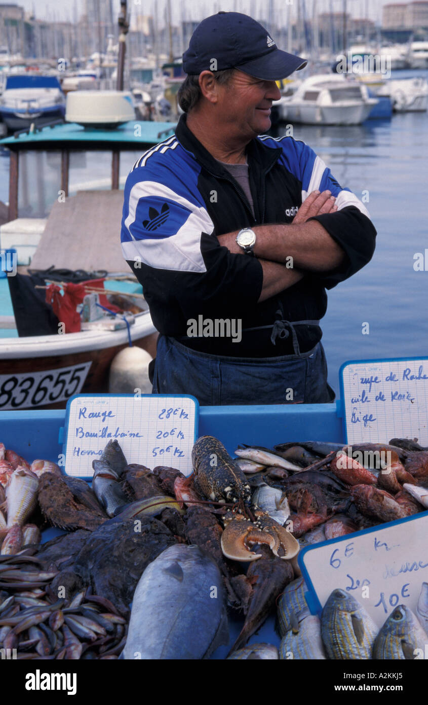 Europe, France, Marseilles, Old Port, fishmonger Stock Photo - Alamy