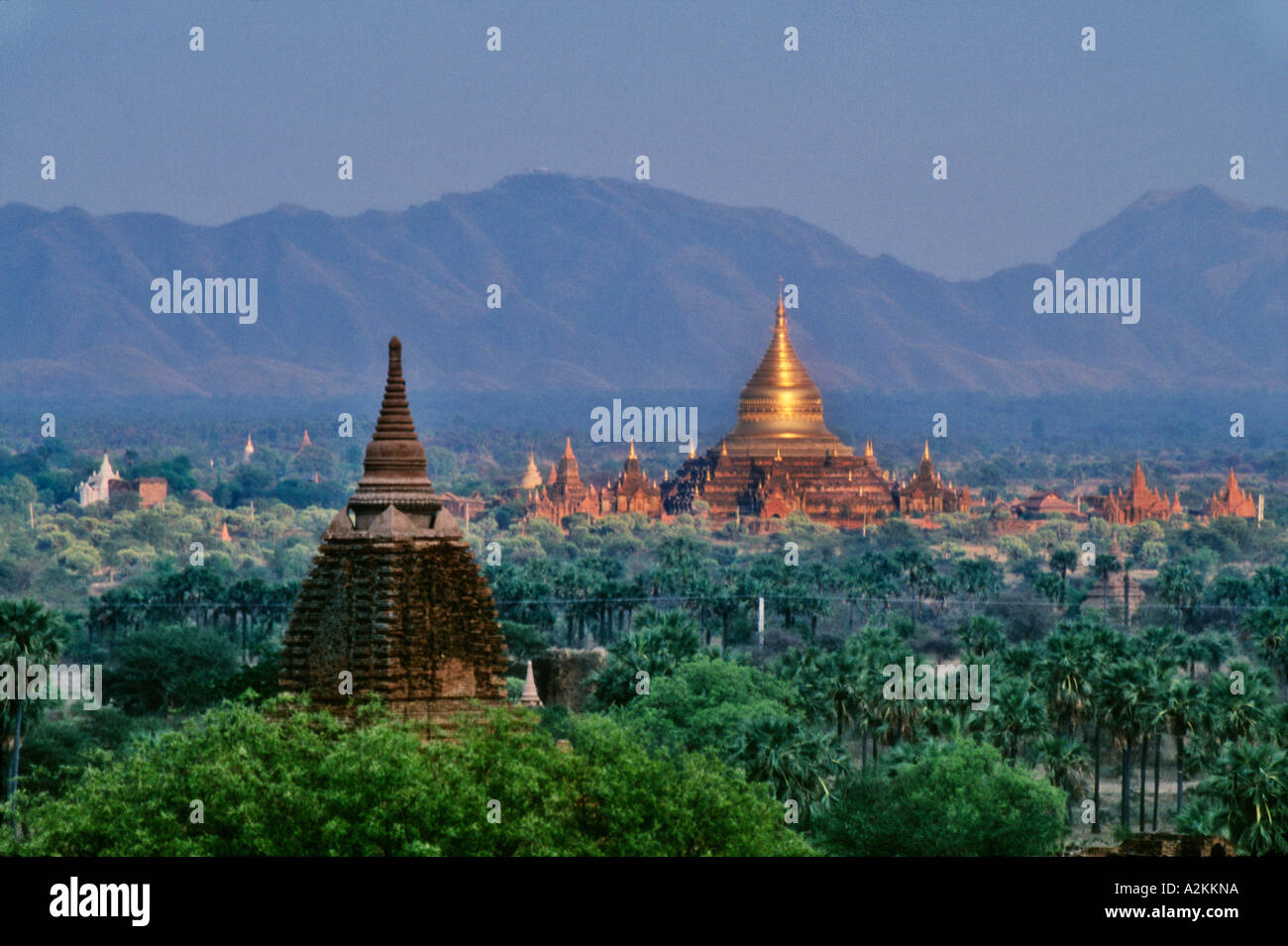Morning view of temples and stuapas Bagan Myanmar Stock Photo - Alamy