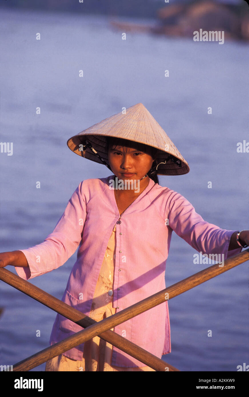 Asian girl rowing on boat hi-res stock photography and images - Alamy