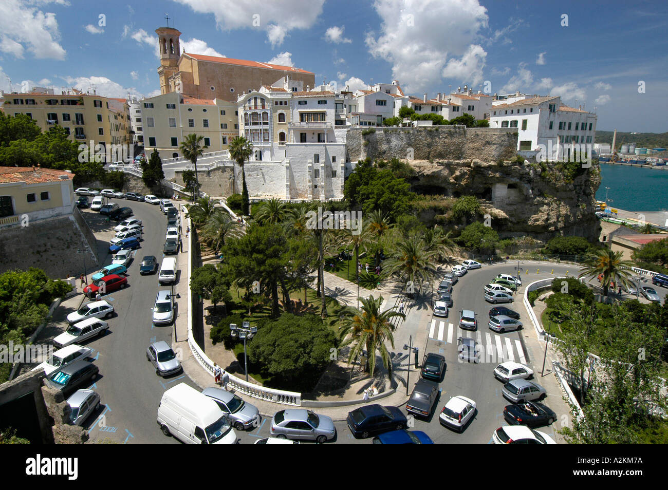 view over the historic center of Mao or Mahon Stock Photo - Alamy
