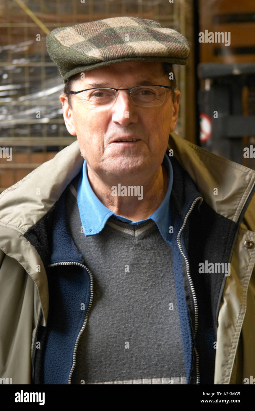 Alain Voge wearing a cap. Alain Voge, Cornas, Ardeche, Ardèche, France ...