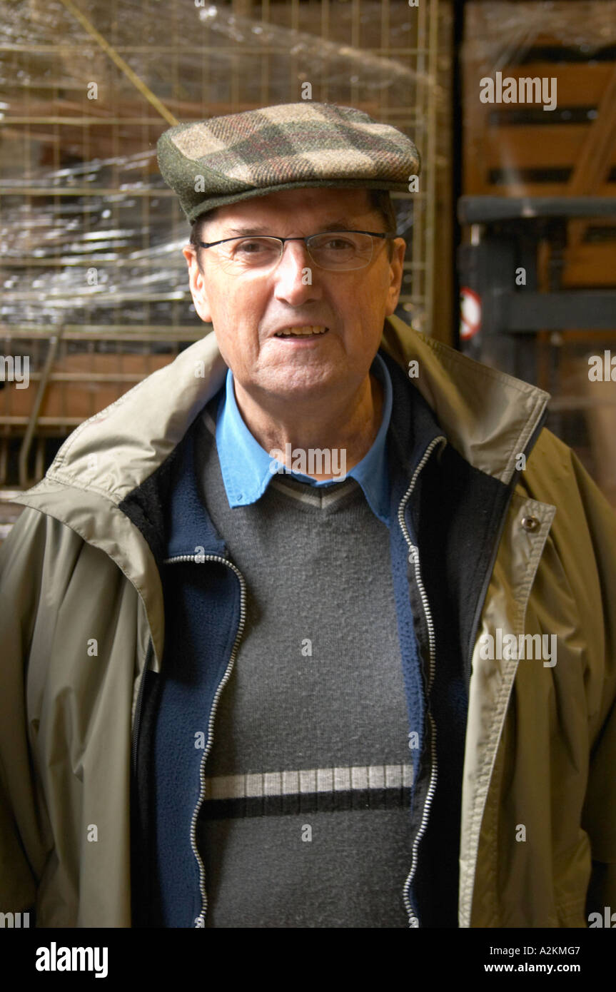 Alain Voge wearing a cap. Alain Voge, Cornas, Ardeche, Ardèche, France ...
