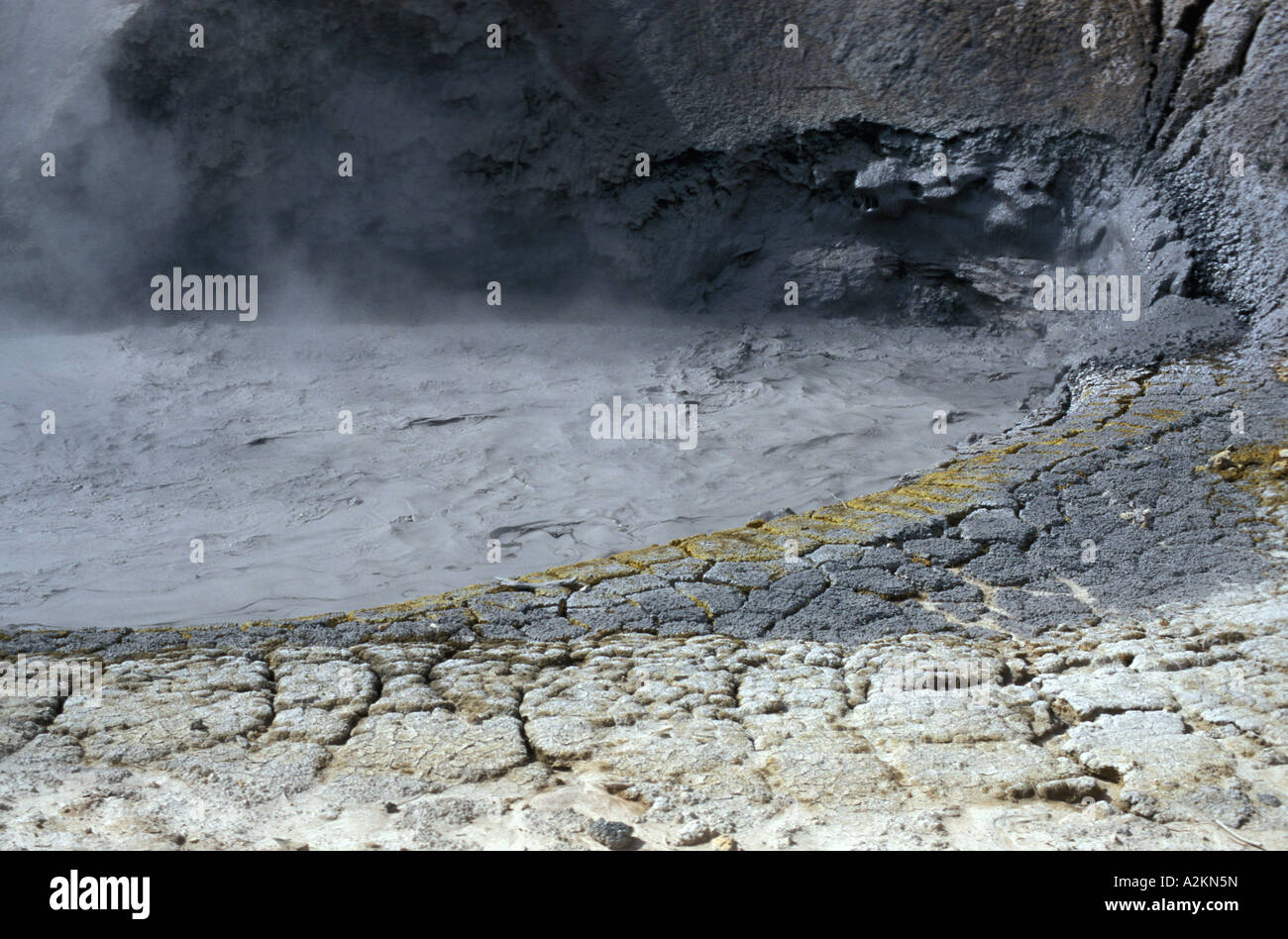 Mud pot magma Yellowstone National Park United States of America ...