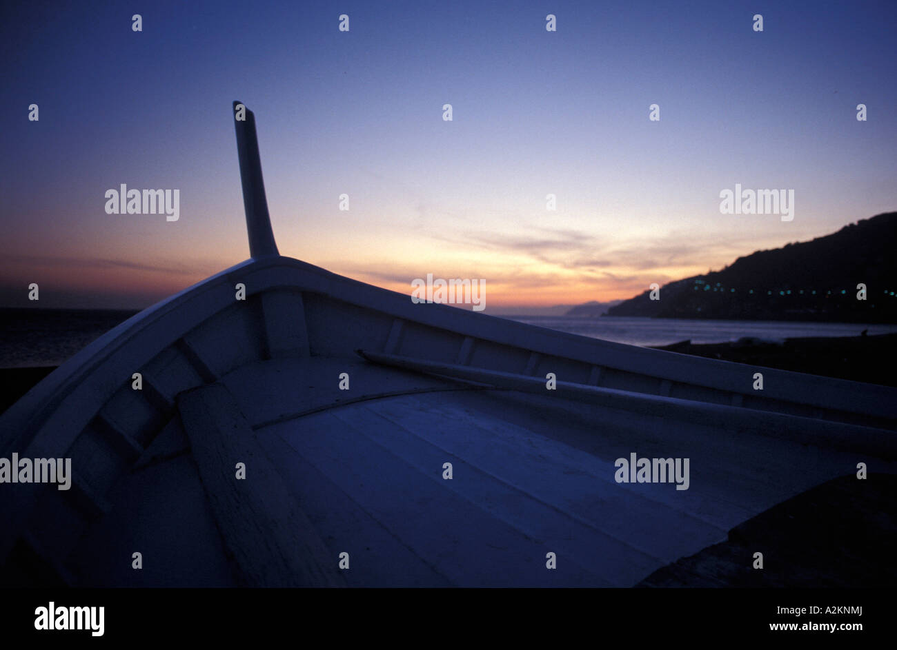 Beach at sunset Voltri Ligury Italy Stock Photo - Alamy