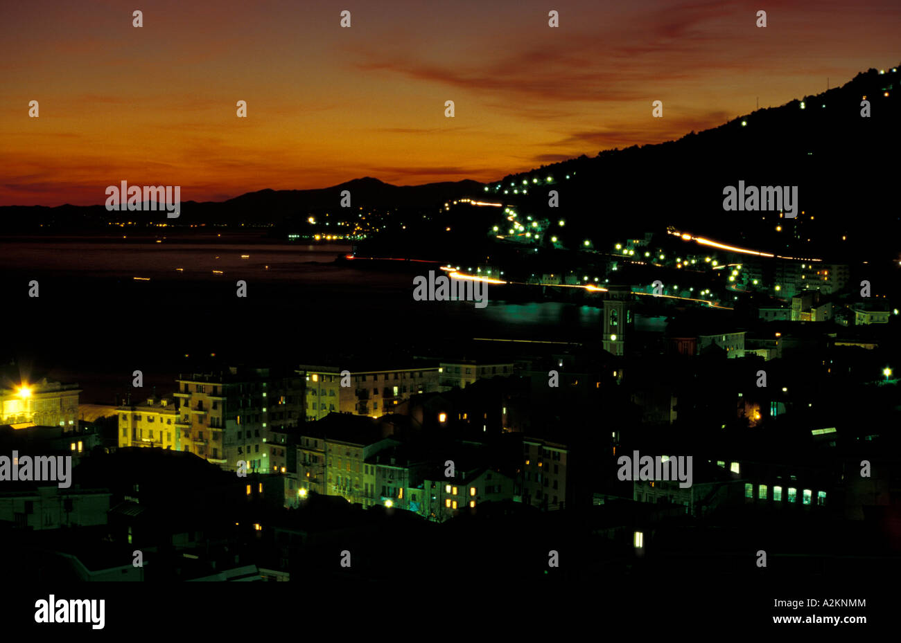 Voltri at sunset Ligury Italy Stock Photo - Alamy