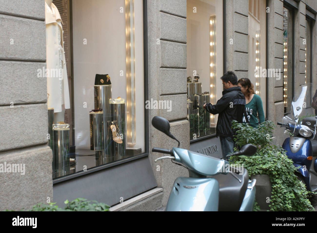 Valentino shop windows Milan Lombardy Italy Stock Photo - Alamy