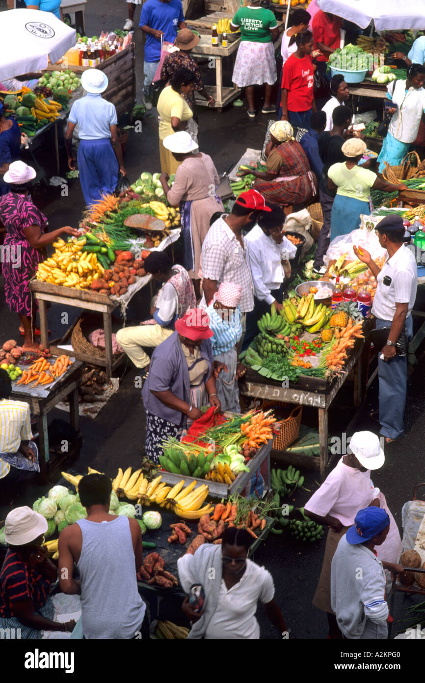 Colorful Fruit Market of St Georges in Grenada Caribbean Stock Photo ...