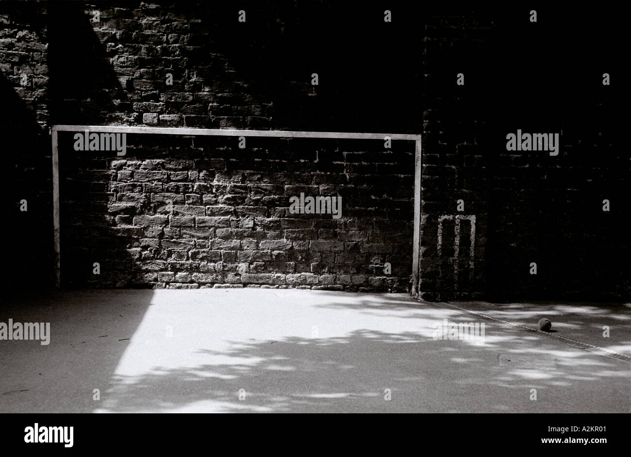 Goal Posts in Childrens Playground Stock Photo - Alamy