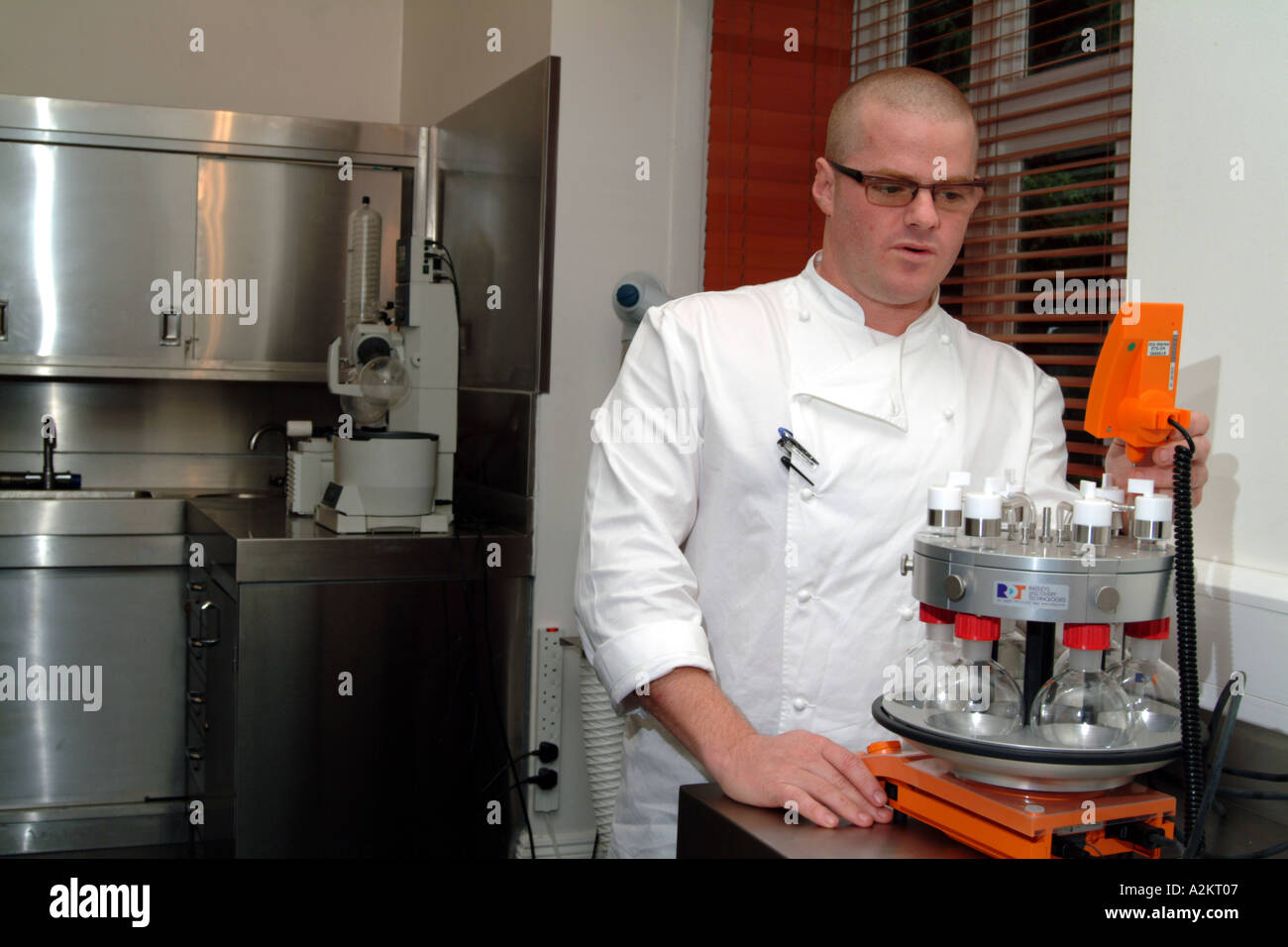 Heston Blumenthal well known three Michelin star chef working in his ...
