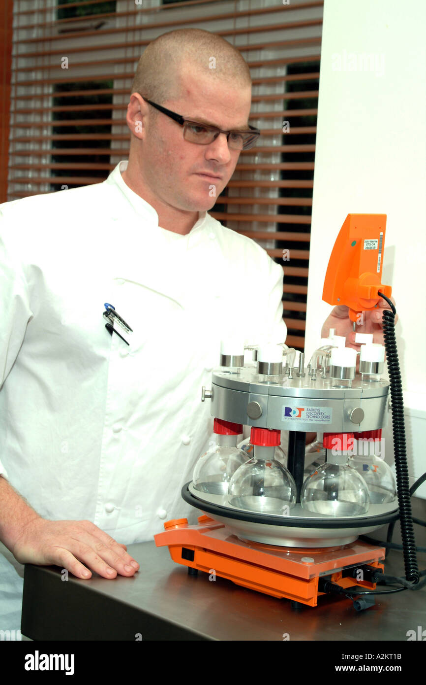 Heston Blumenthal well known three Michelin star chef working in his ...
