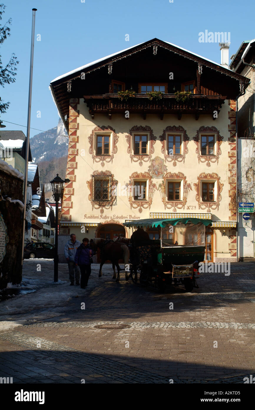Traditional Austrian architecture in St Wolfgang Stock Photo - Alamy
