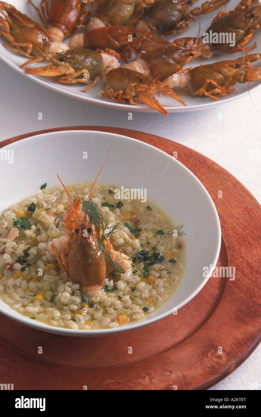 Barley soup with river crayfish Locanda Vecchia Miniera Ollomont Valle ...