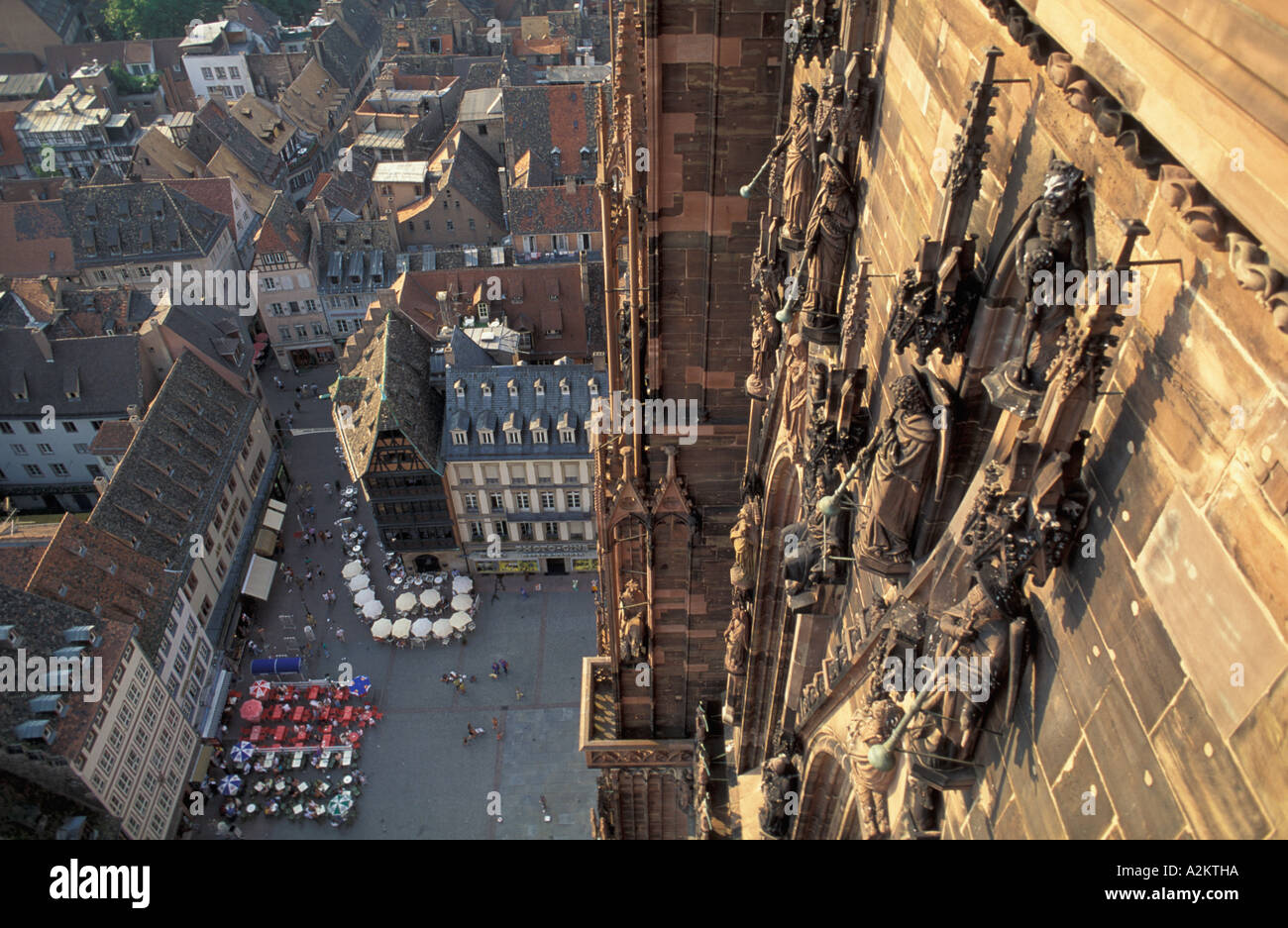 EU, France, Alsace, Strasbourg. Route Du Vin. Cathedral Square Stock ...