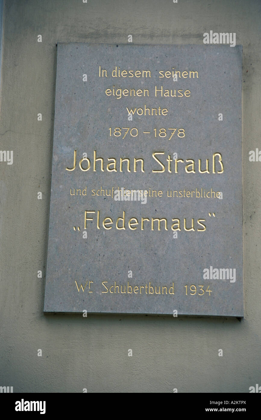 Johann Strauss home Hietzing Vienna Austria Europe Stock Photo - Alamy