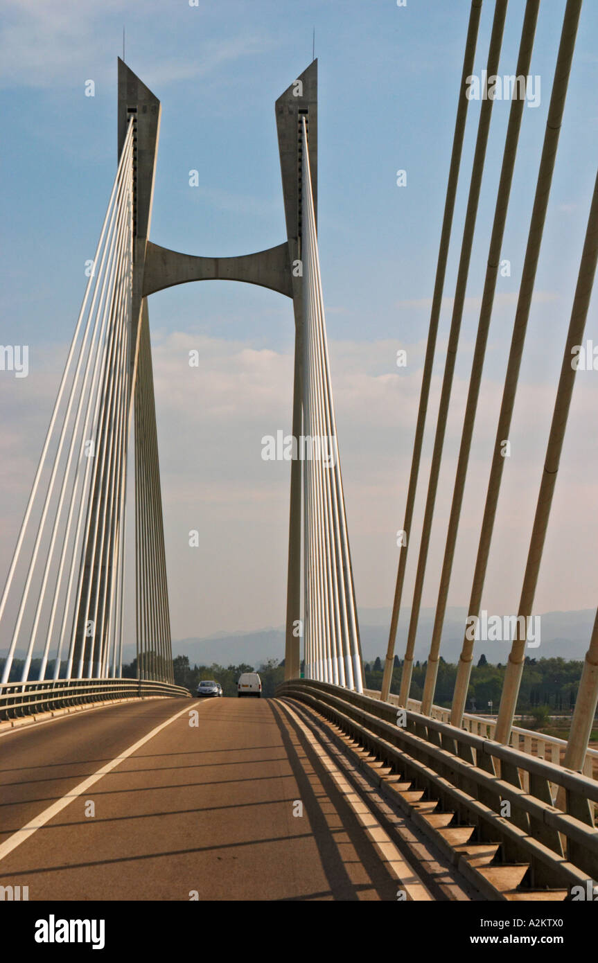 The Pont Tarascon Beaucaire Bridge completed in 2000. Cable-stayed ...