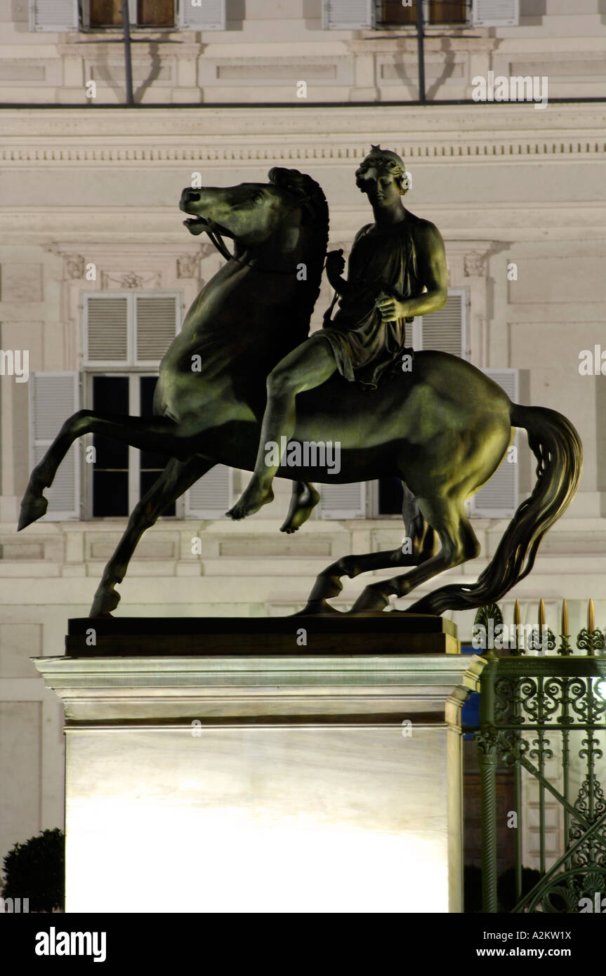 Dioscuri in Piazza Castello Turin Piemonte Italy Stock Photo - Alamy