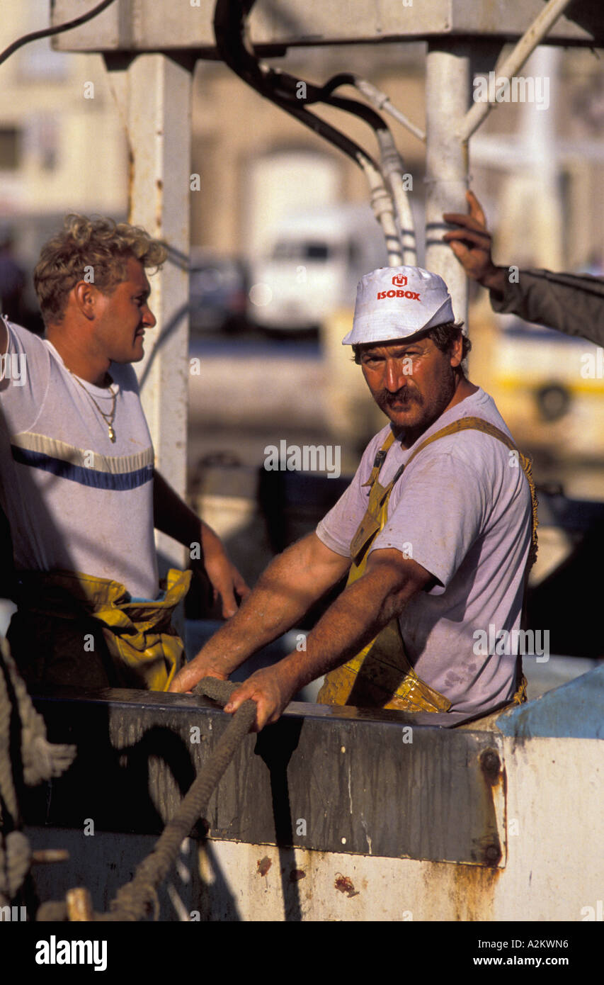 Europe, France, Languedoc, Herault, Sete. Dockside fish market Stock ...