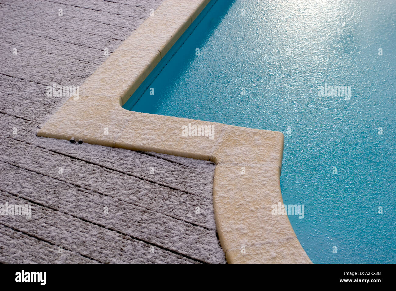 Frozen swimming pool blue water in Almere Holland Stock Photo - Alamy