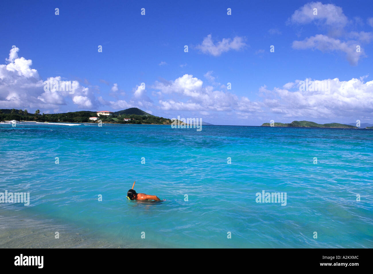 St Thomas beautiful beaches and blue water with snorkler at famous ...
