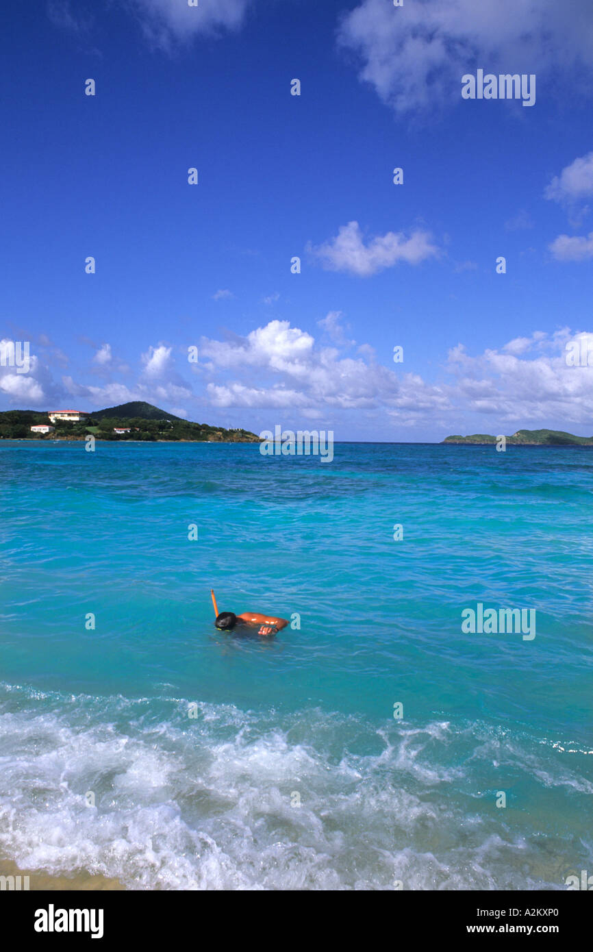 St Thomas beautiful beaches and blue water with snorkler at famous ...