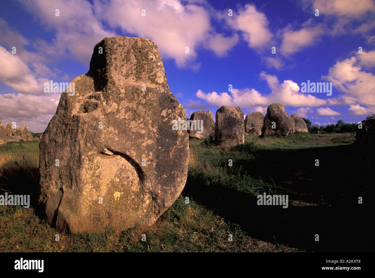 EU, France, Brittany, Morbihan, Carnac. Alignments de Kerlescan ...