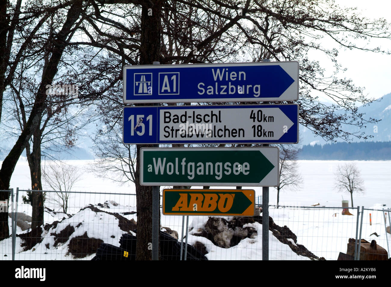 European road direction sign seen in Austria Stock Photo - Alamy