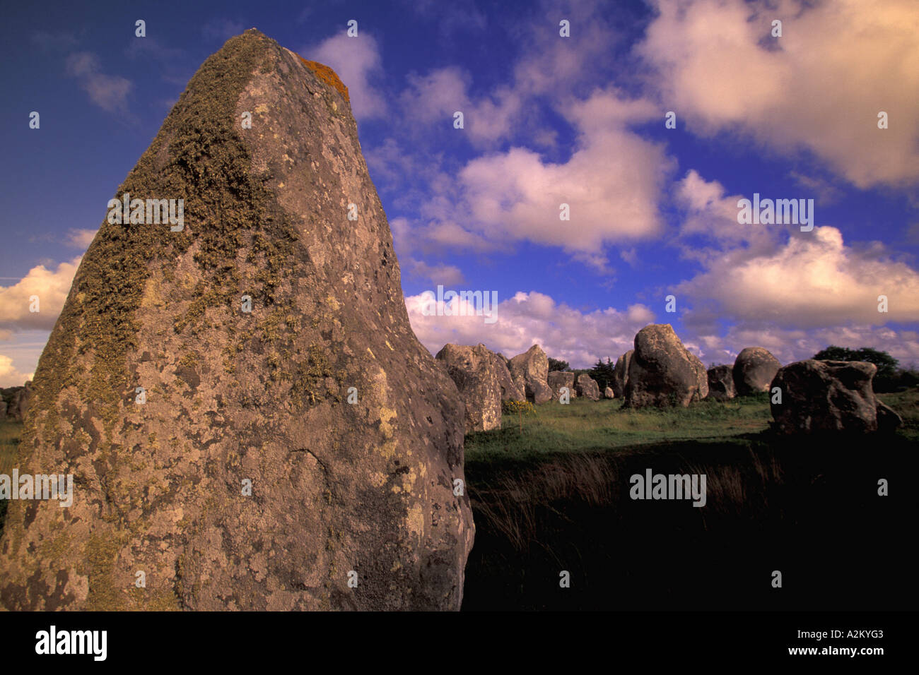 EU, France, Brittany, Morbihan, Carnac. Alignments de Kerlescan ...