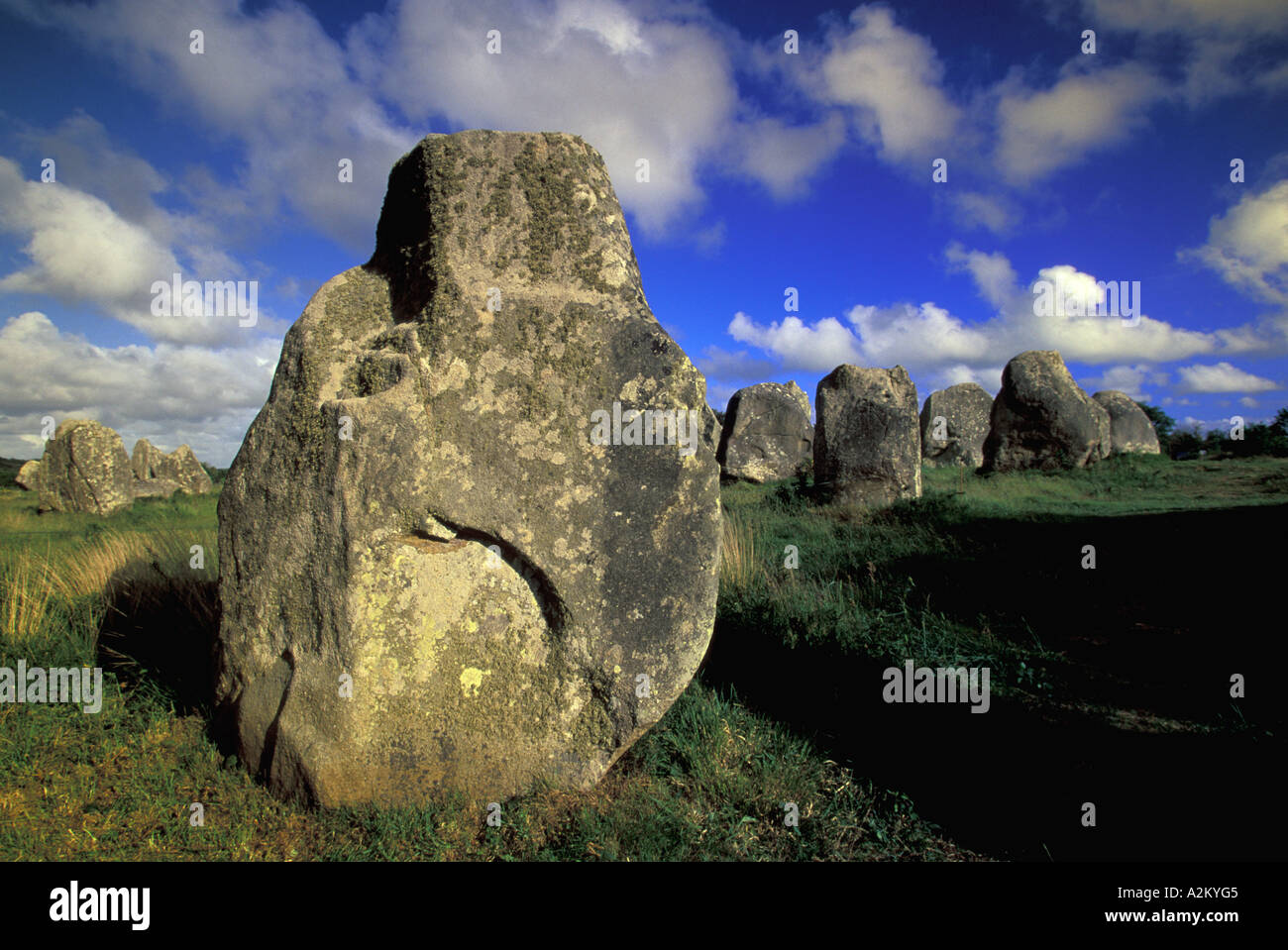 EU, France, Brittany, Morbihan, Carnac. Alignments de Kerlescan ...