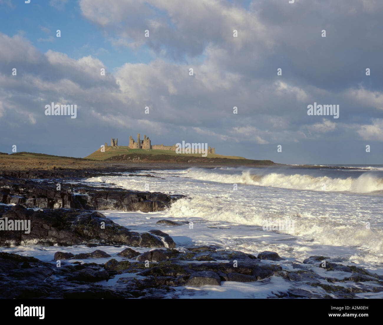 Dunstanburgh Castle ruins, Castle Point, near Craster, Northumberland ...