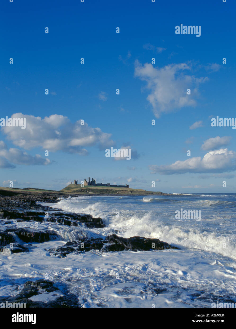 Dunstanburgh Castle ruins, Castle Point, near Craster, Northumberland ...