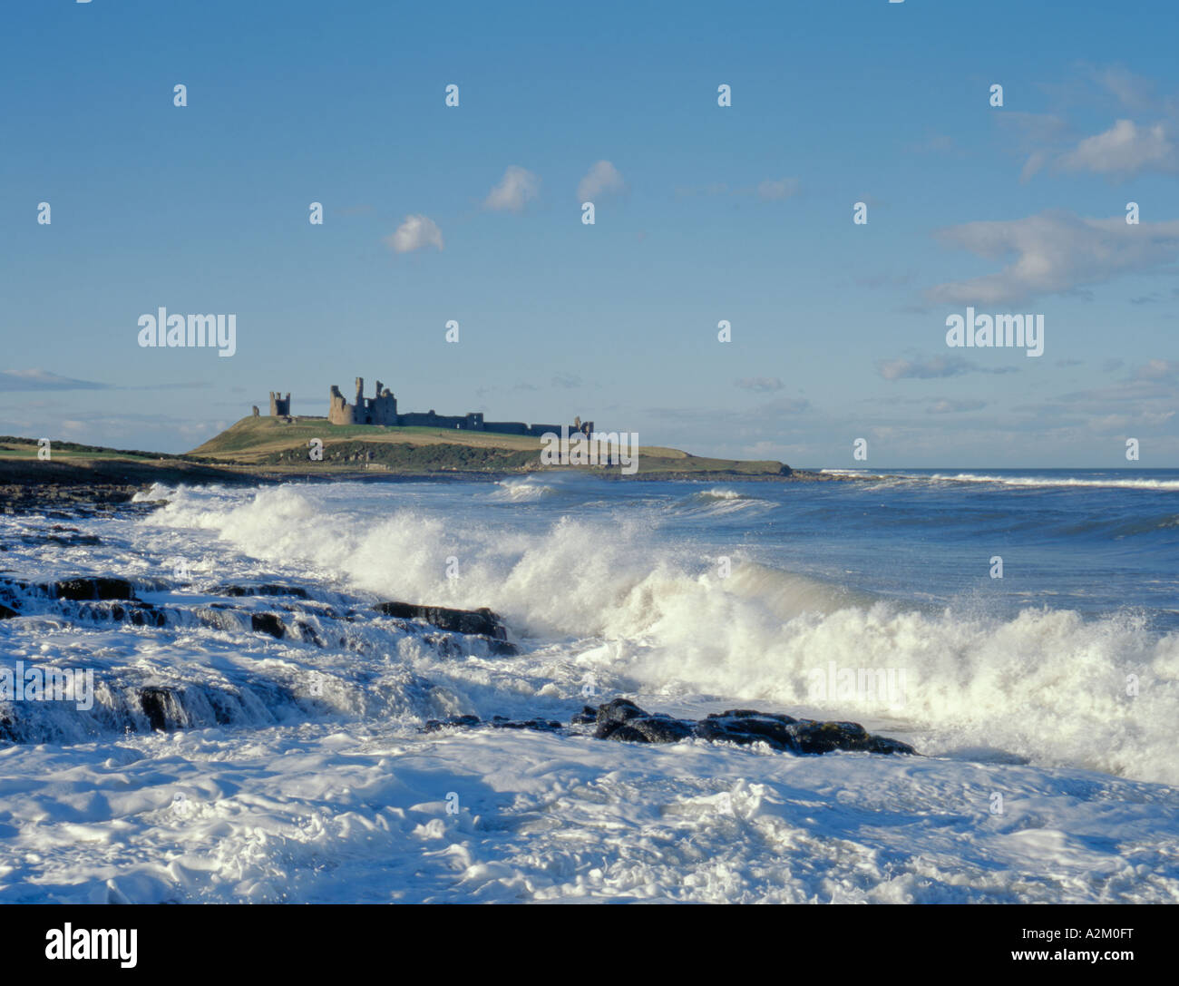 Dunstanburgh Castle ruins, Castle Point, near Craster, Northumberland ...