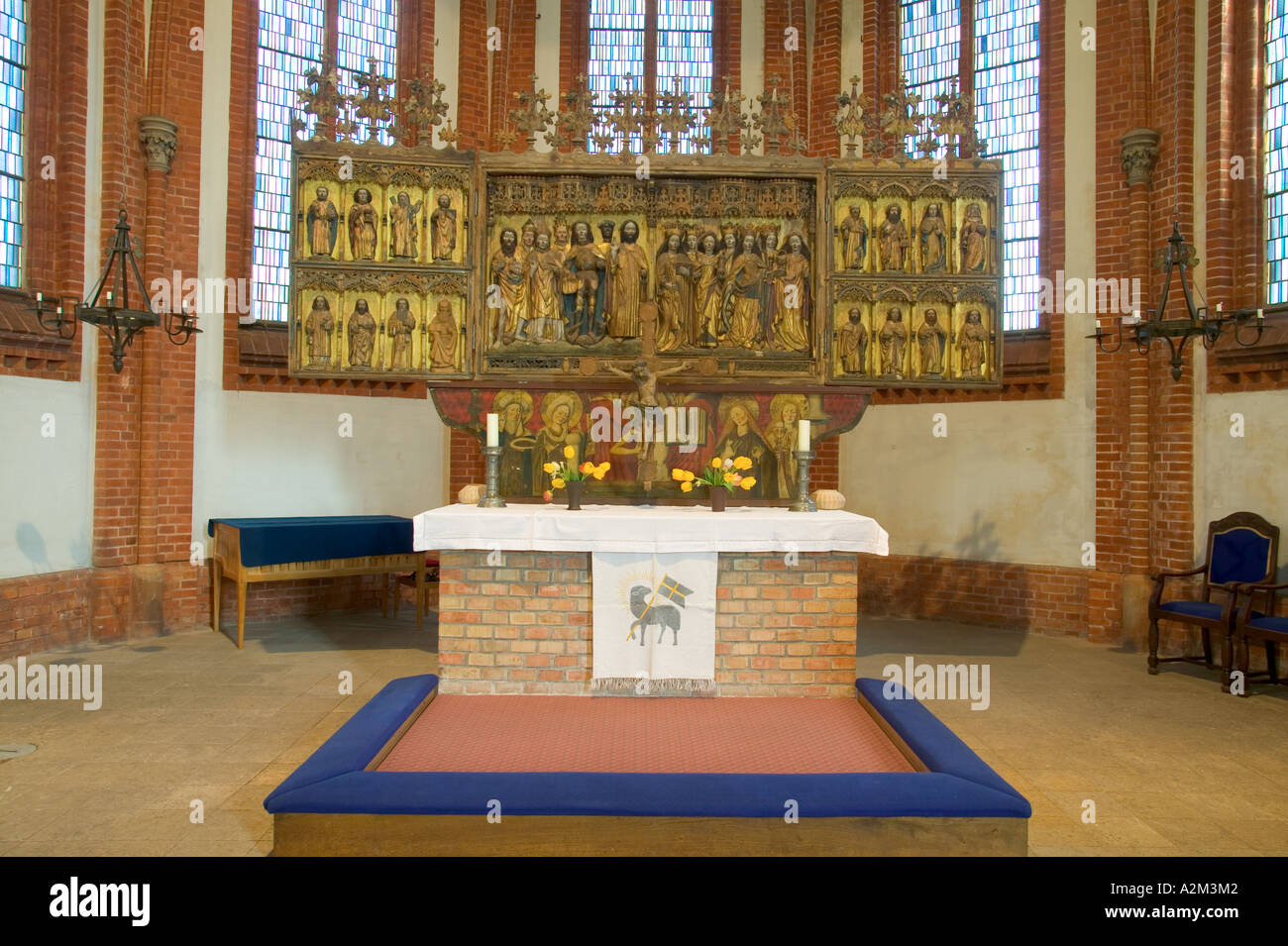 EU, Germany, Warnemunde, altar, Maria Church Stock Photo - Alamy