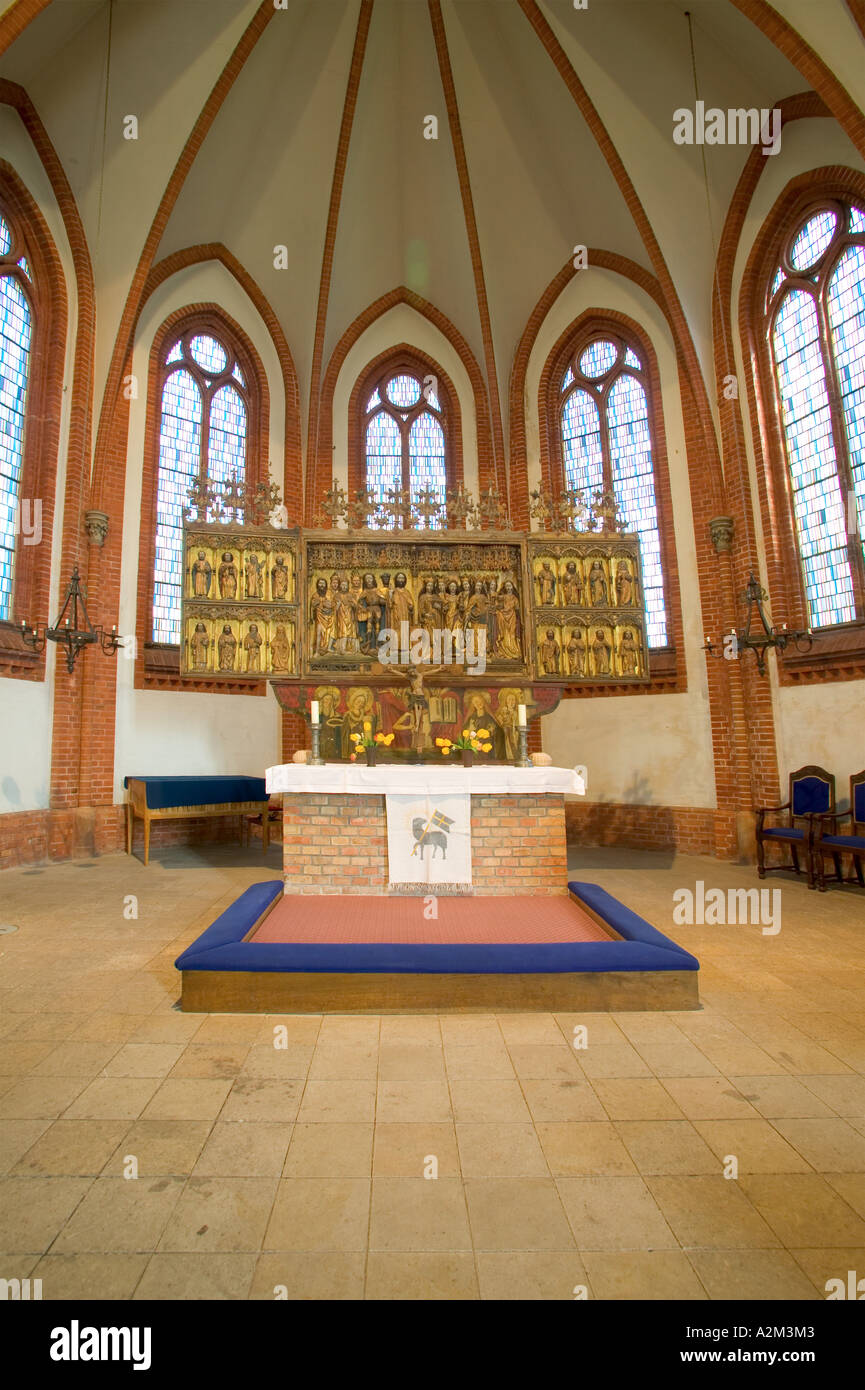 EU, Germany, Warnemunde, altar, Maria Church Stock Photo - Alamy