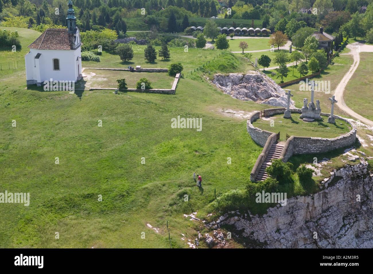 HUNGARY, WESTERN TRANSDANUBIA, Tata: Calvary Hill Chapel from Calvary ...