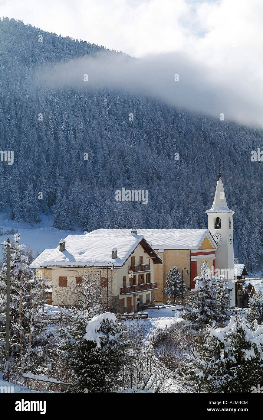 Alpine church La Magdeleine Valle d Aosta Italy Stock Photo - Alamy