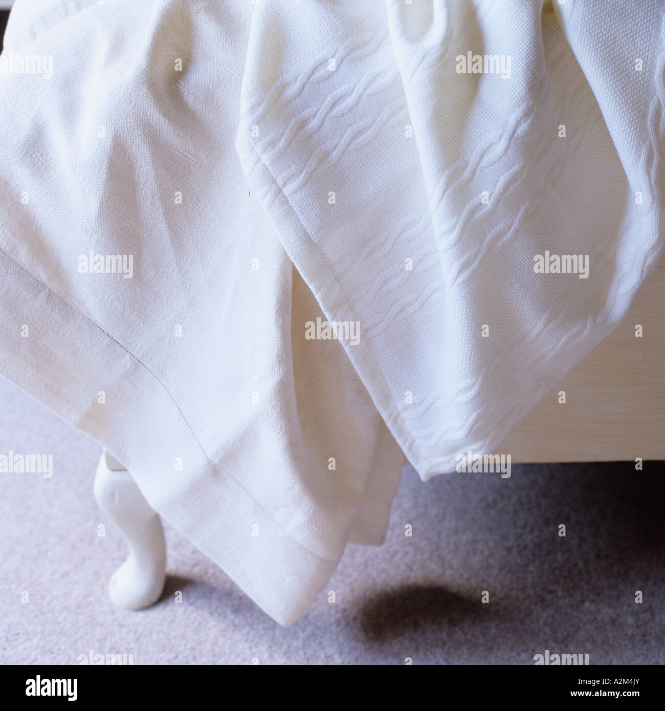 Detail of white linen Stock Photo - Alamy