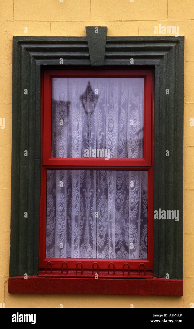 lace curtained window Killaloe Co Clare Ireland Stock Photo - Alamy