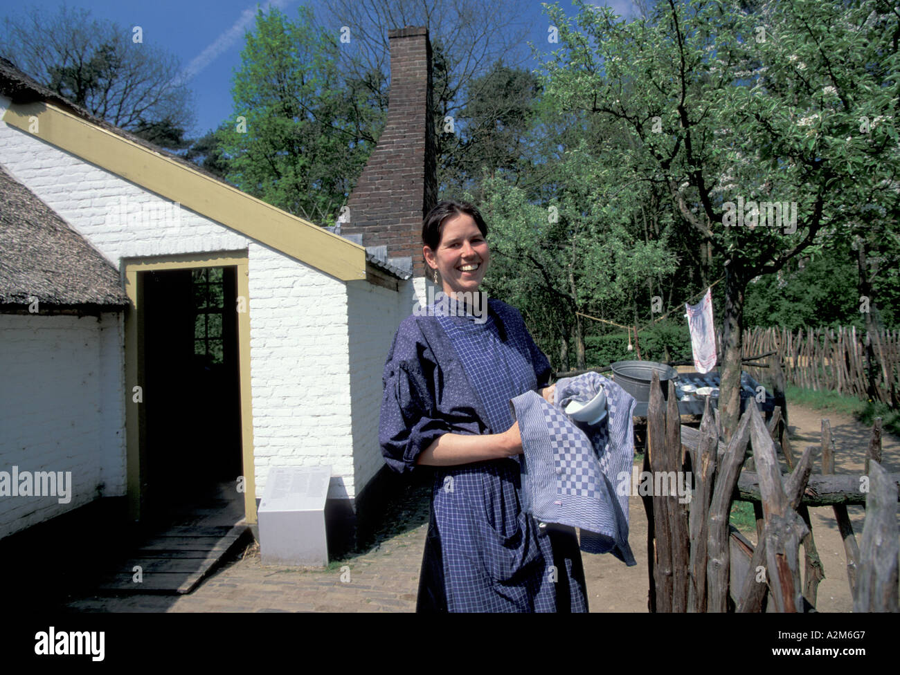 Europe, The Netherlands, Holland, Arnhem Outdoor Museum, farm woman (MR ...