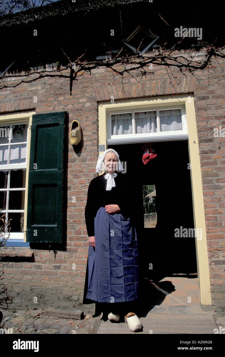 Europe, The Netherlands, Holland, Arnhem Outdoor Museum, farm woman ...
