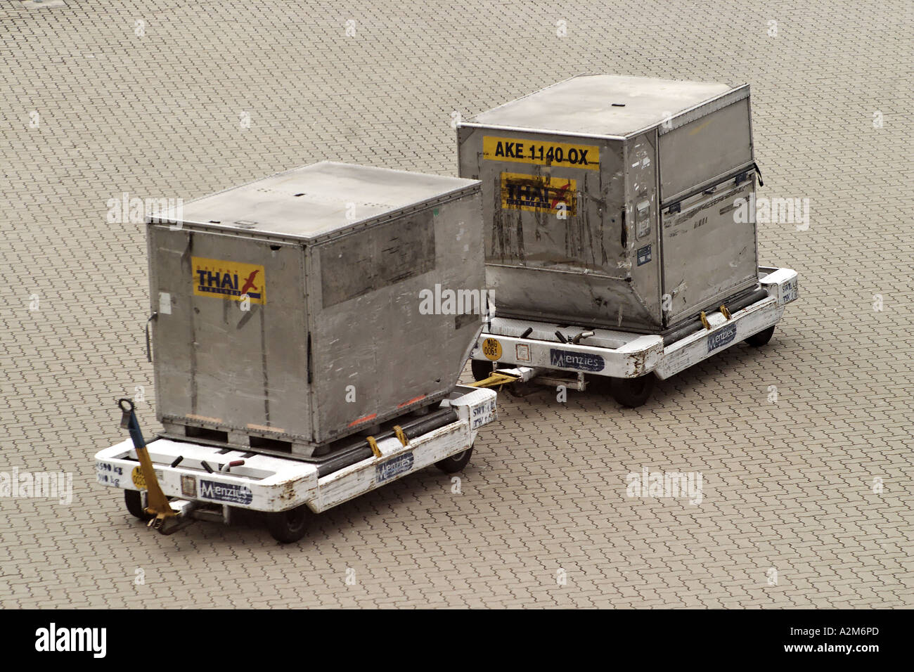 Two LD 3 container on carts Hong Kong International Airport Hong Kong ...