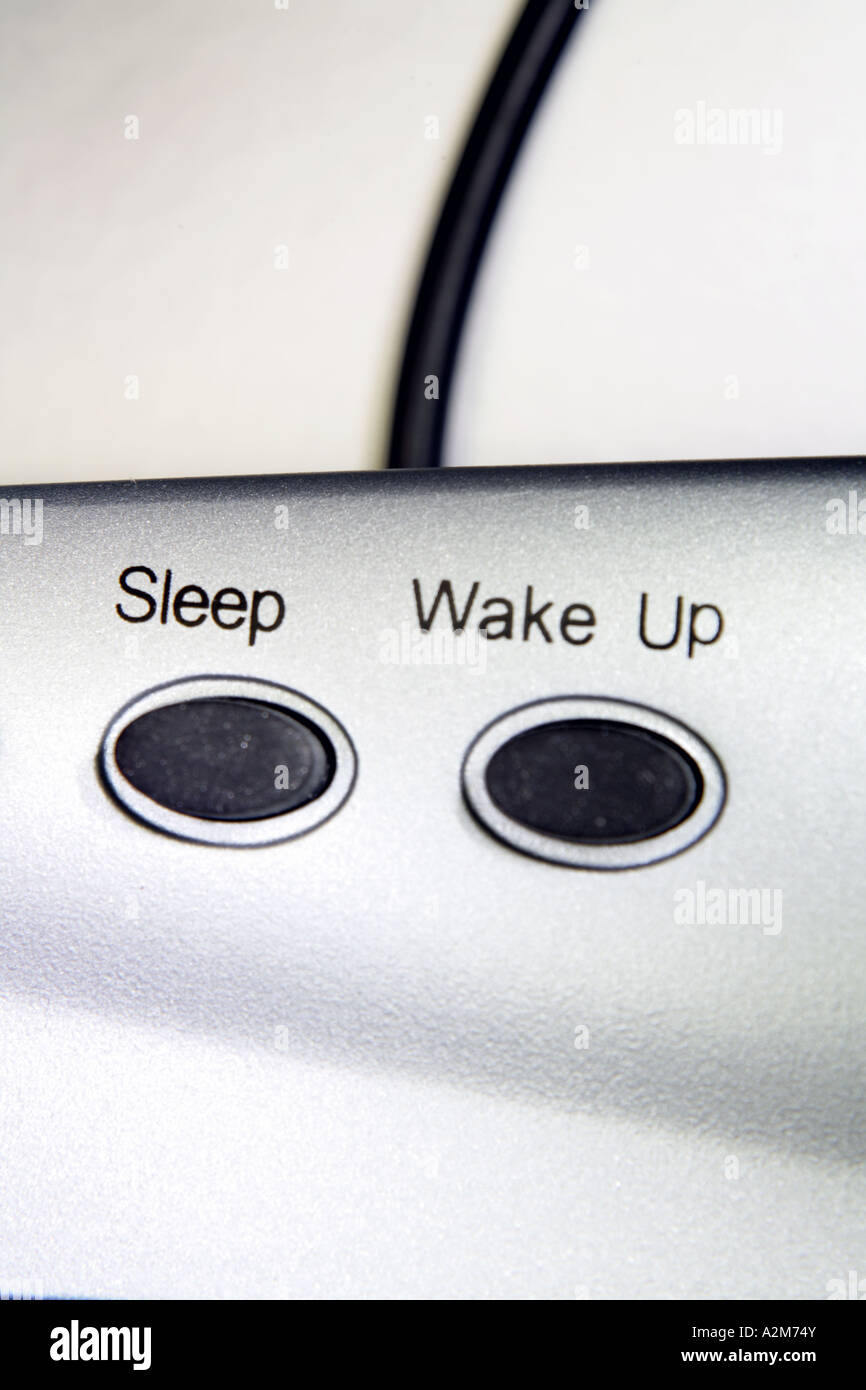 Sleep and wake up buttons Stock Photo - Alamy