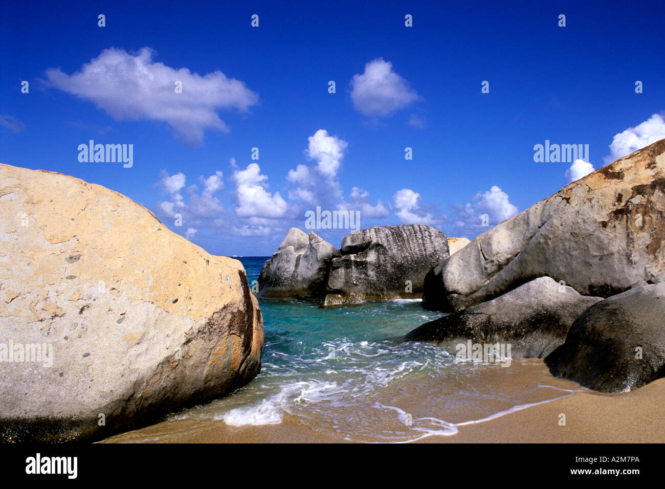 Beautiful rock formation boulder rocks with blue water ocean at The ...