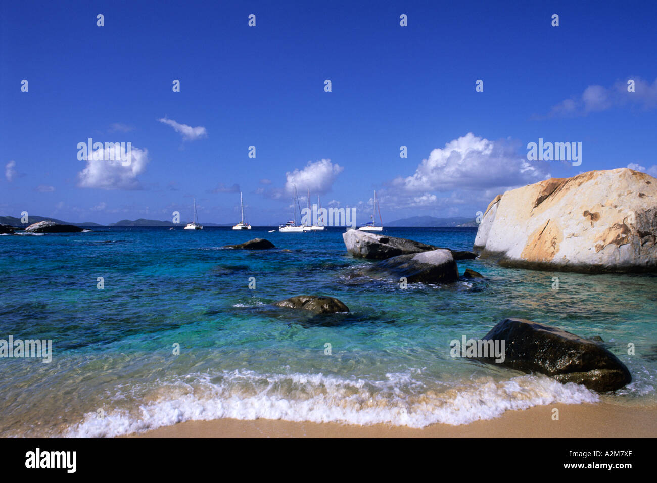 Beautiful rock formation boulder rocks with blue water ocean at The ...