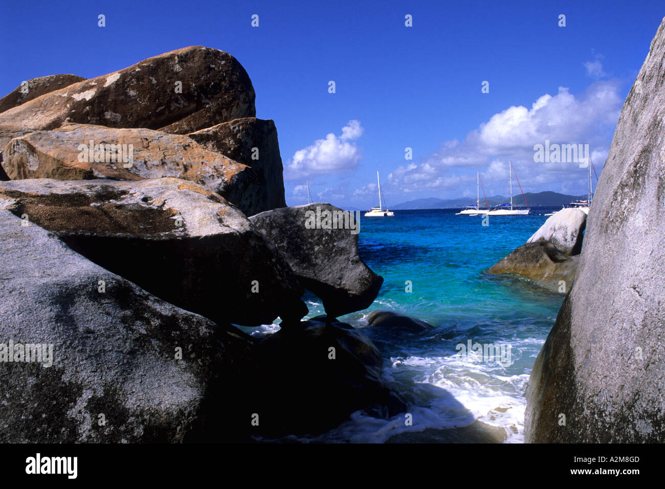 Beautiful rock formation boulder rocks with blue water ocean at The ...