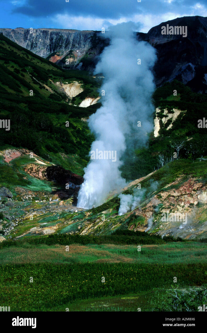 ASIA, Russia, Kamchatka Geyser erupting in the middle of the Valley of ...
